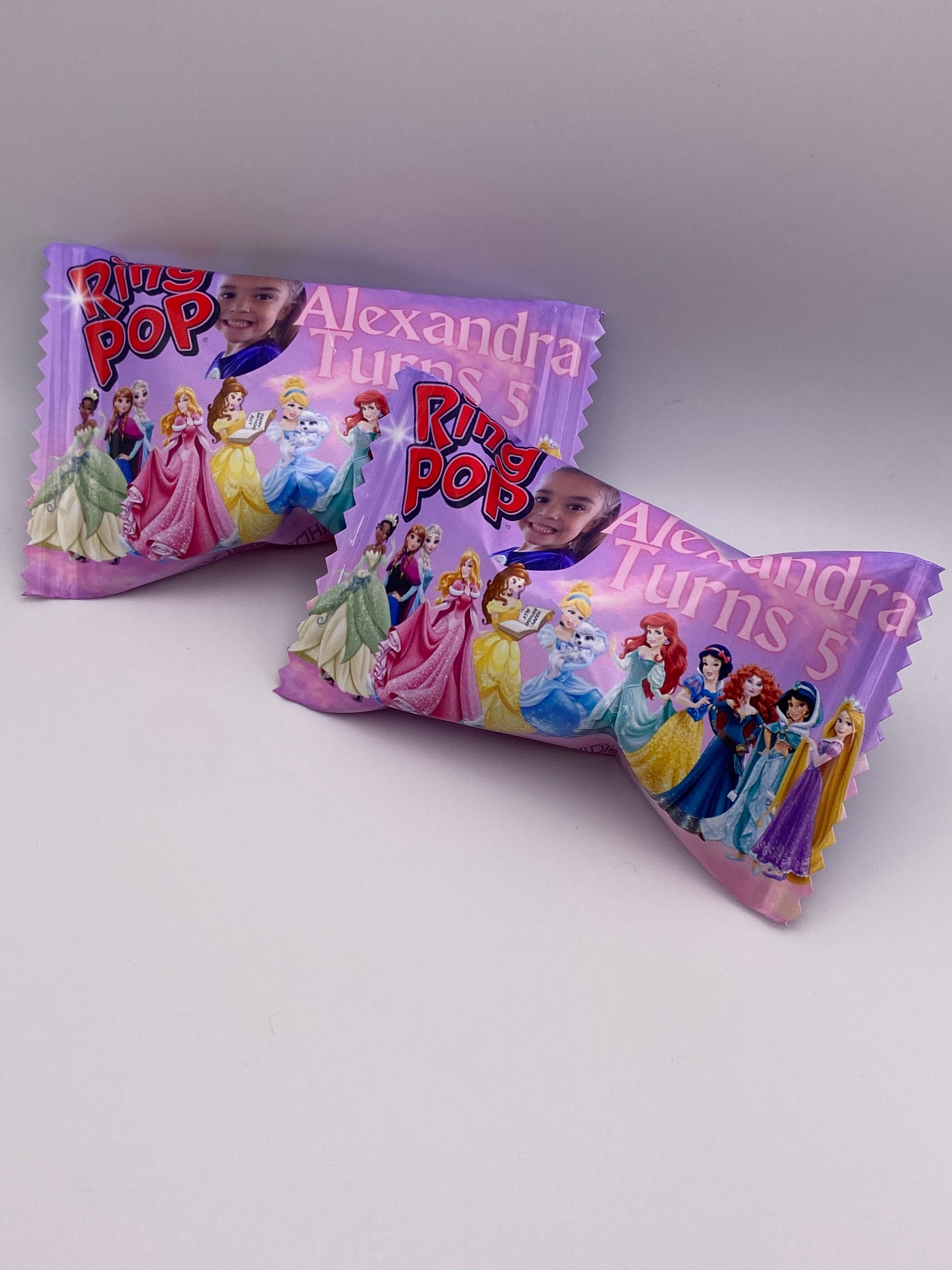 Disney Princess Ring Pop Custom Ring Pop Candy Label Personalized Candy ...