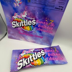 Unicorn Skittles Labels Custom Party Favor Candy Wrappers - Etsy