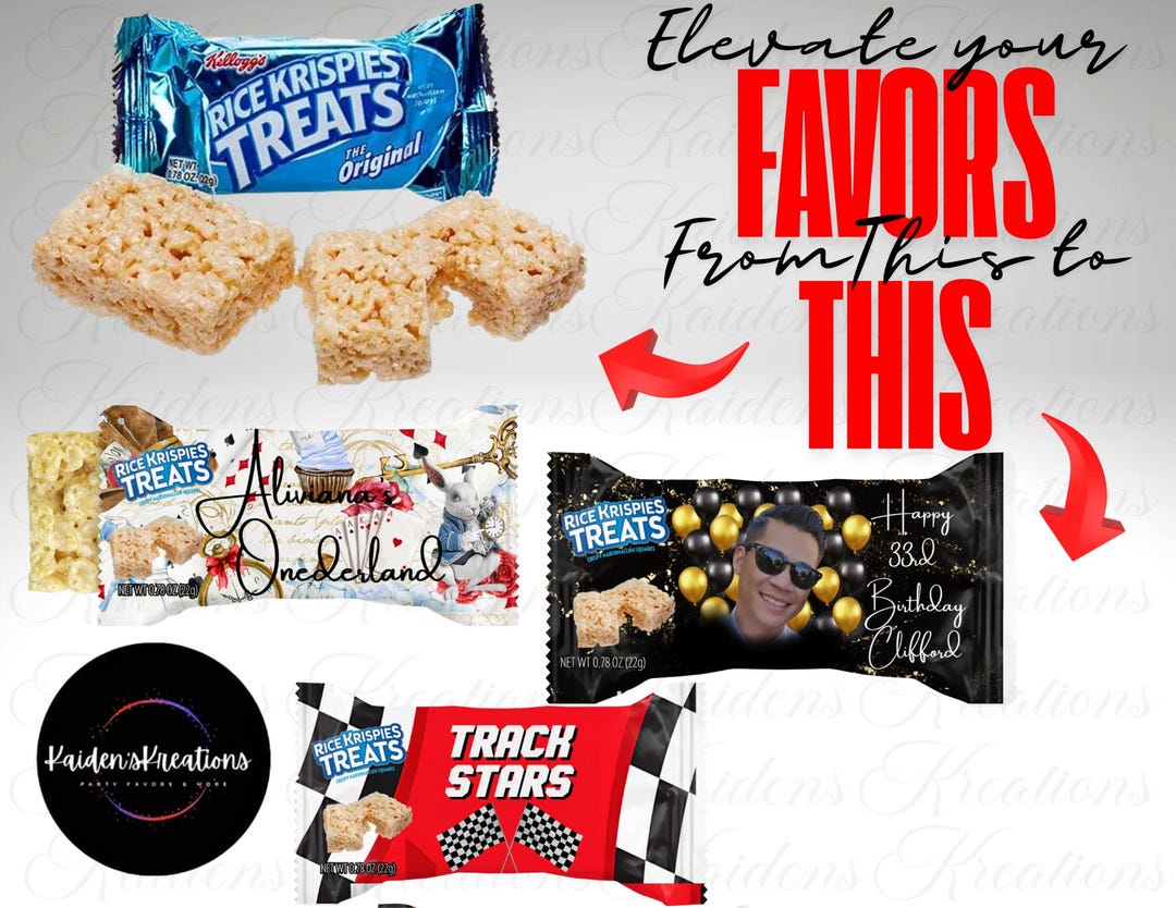 Custom Rice Krispie Treats Personalized Marshmallows Treats Custom ...