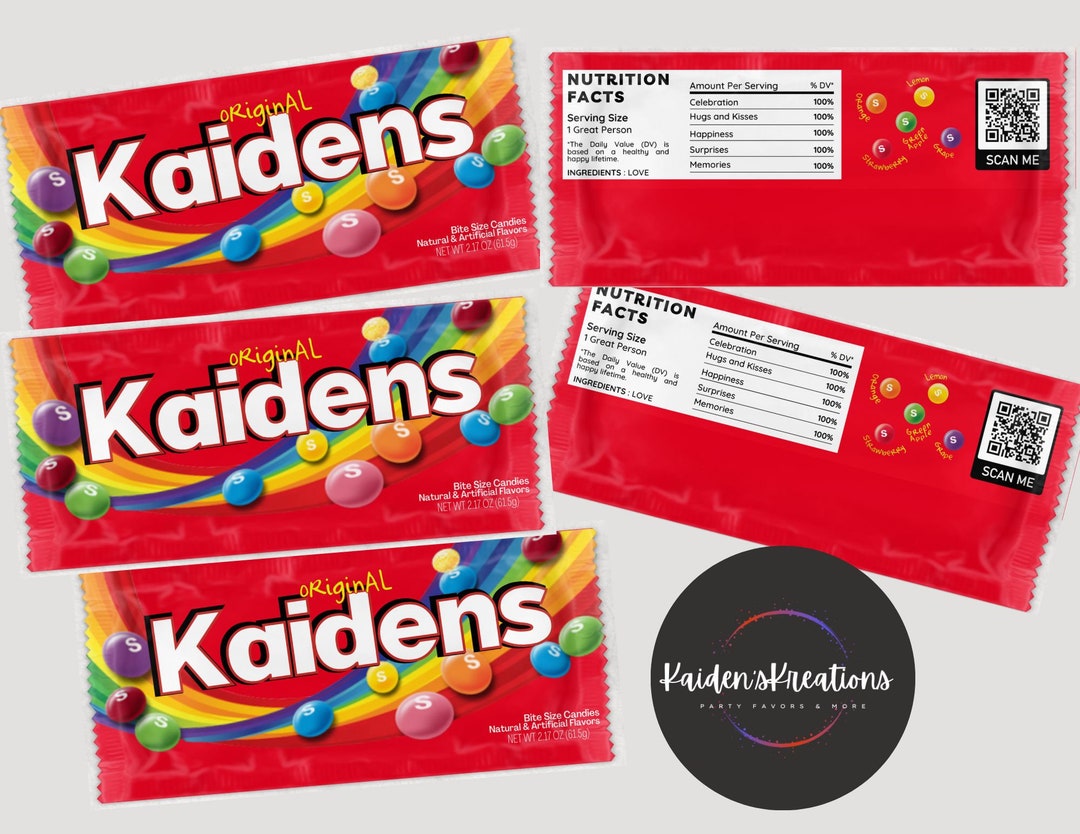 Custom Rainbow Candy Wrapper | Personalized Party Favors (digital File ...
