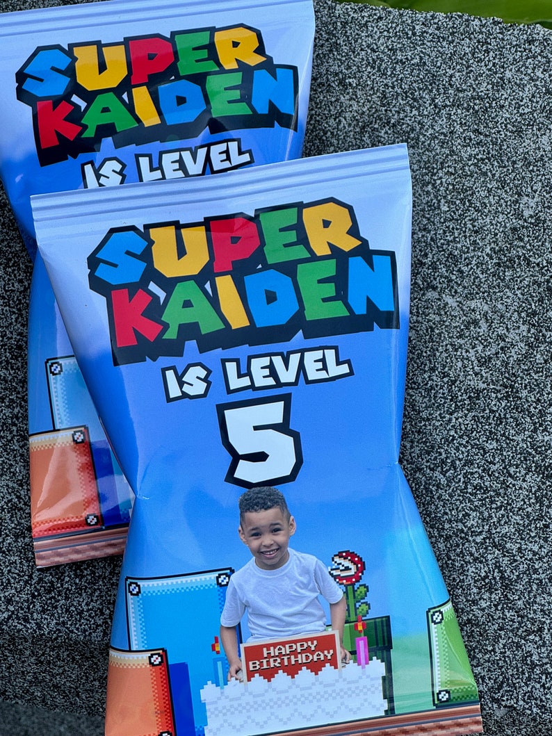 Super Mario Birthday Chip Bags Filled Fully Assembled and Shipped - Etsy