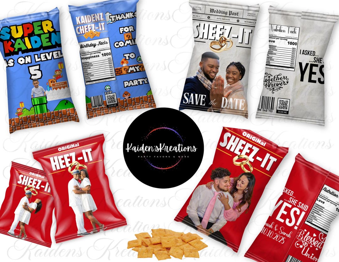 Custom Cheese Cracker Wrappers | Personalized Party Favors - Etsy