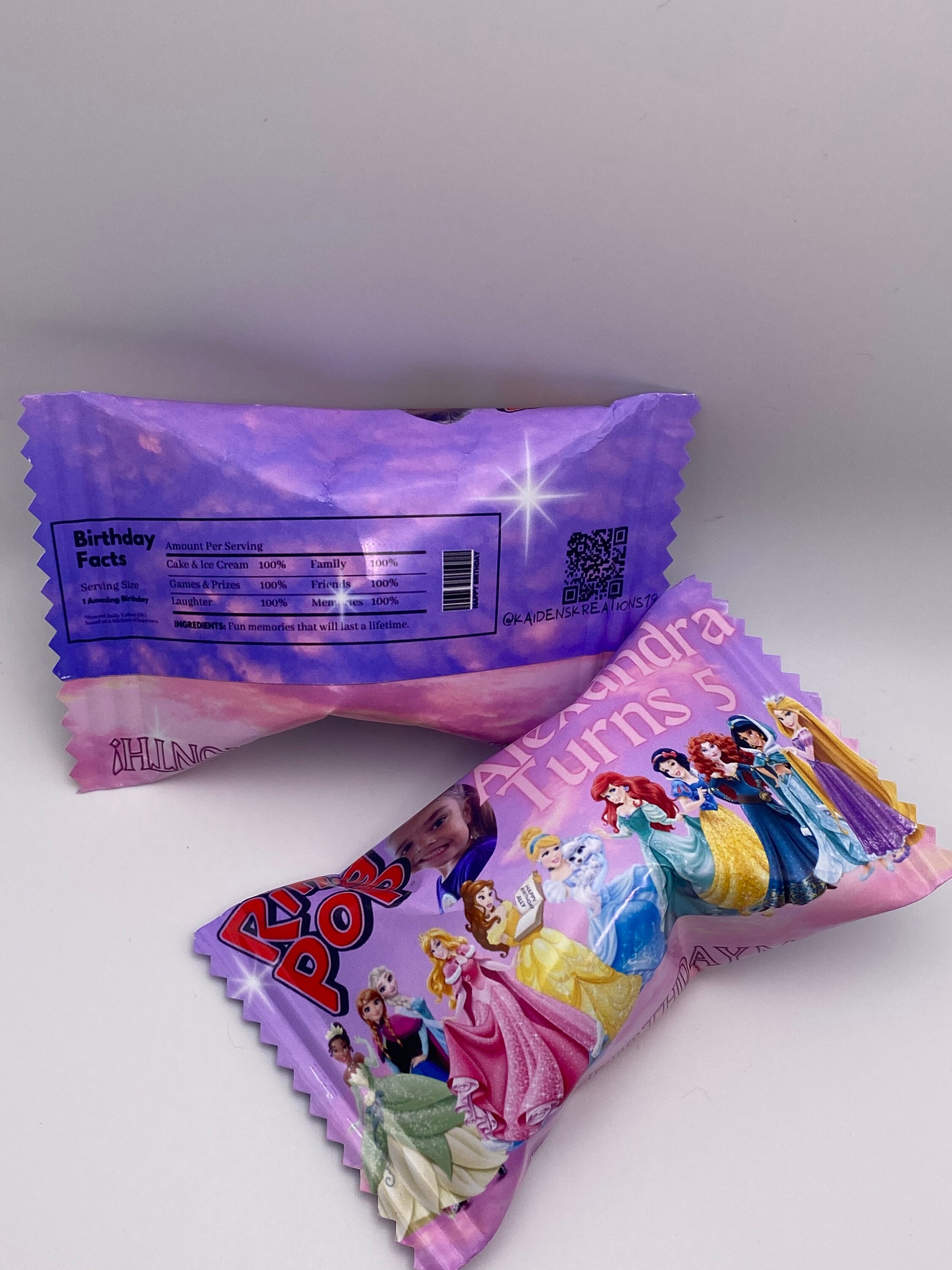 Disney Princess Ring Pop Custom Ring Pop Candy Label Personalized Candy ...