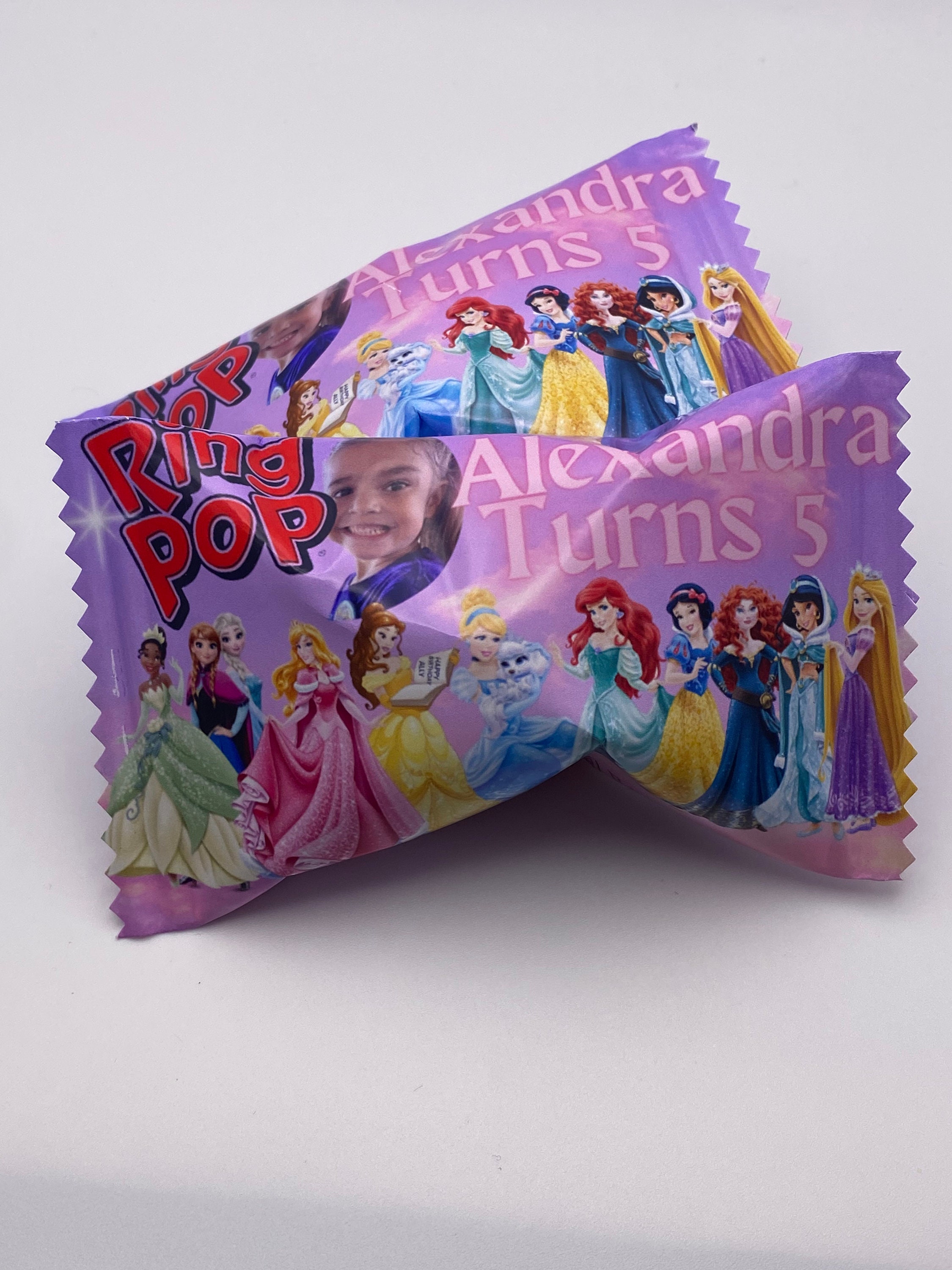 Disney Princess Ring Pop Custom Ring Pop Candy Label Personalized Candy ...