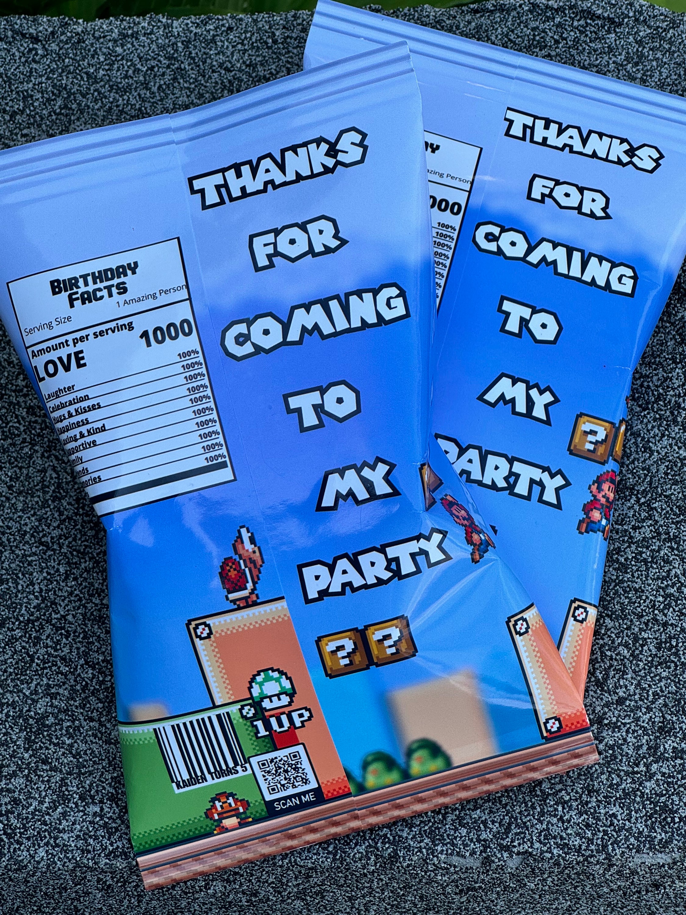 Super Mario Birthday Chip Bags- Filled- Fully Assembled and Shipped - Etsy