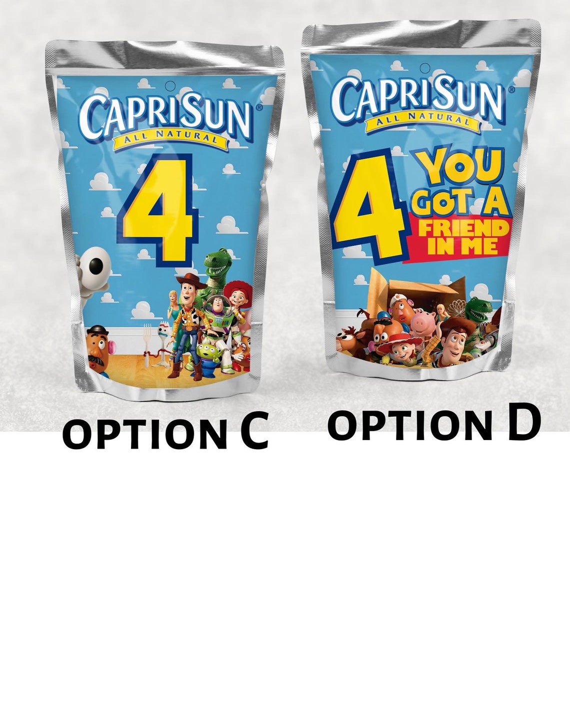 Toy Story Custom Capri Sun Juice Pouch Birthday Party Favors Customized ...