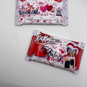 Valentine's Day Red and White Hearts Kit Kat Candy Wrapper Personalized ...