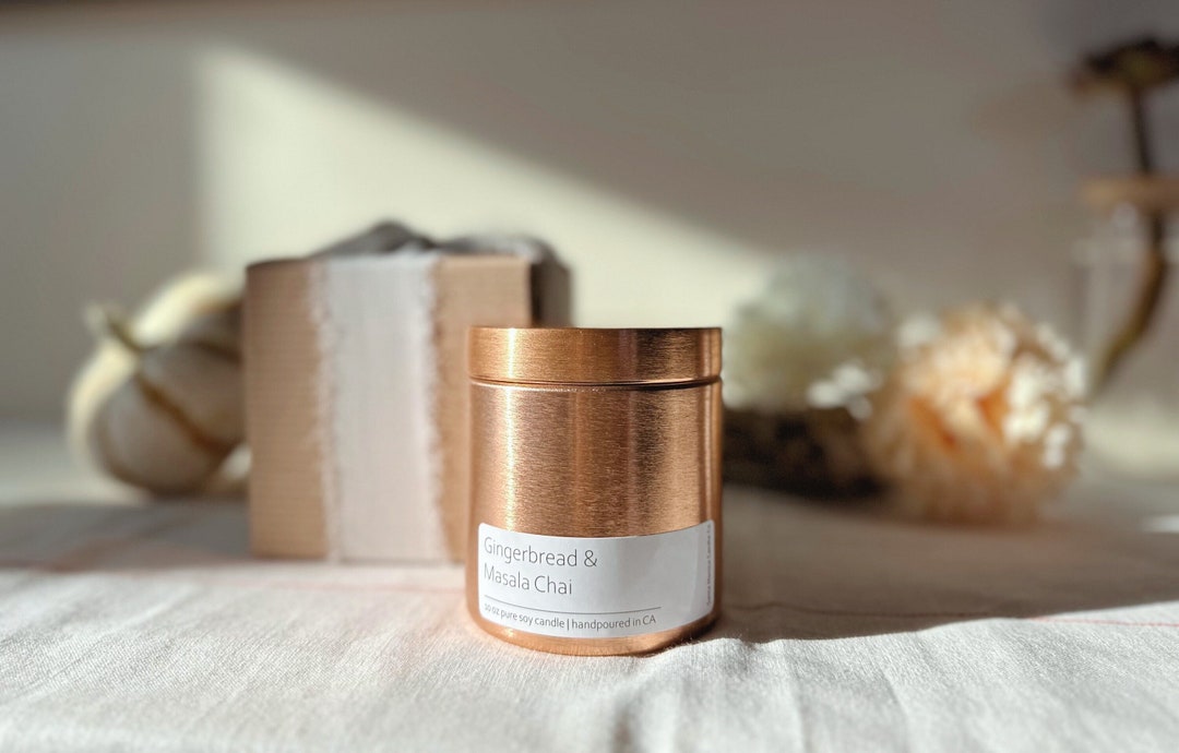 Gingerbread and Masala Chai 10oz Soy Candle, Spiced Chai Soy Candle ...