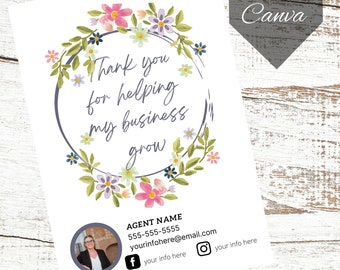 Real Estate Thank You Card, Client Appreciation, Customer Thank You ...