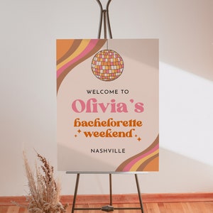 Last Disco Bachelorette Weekend Welcome Sign Template - Etsy