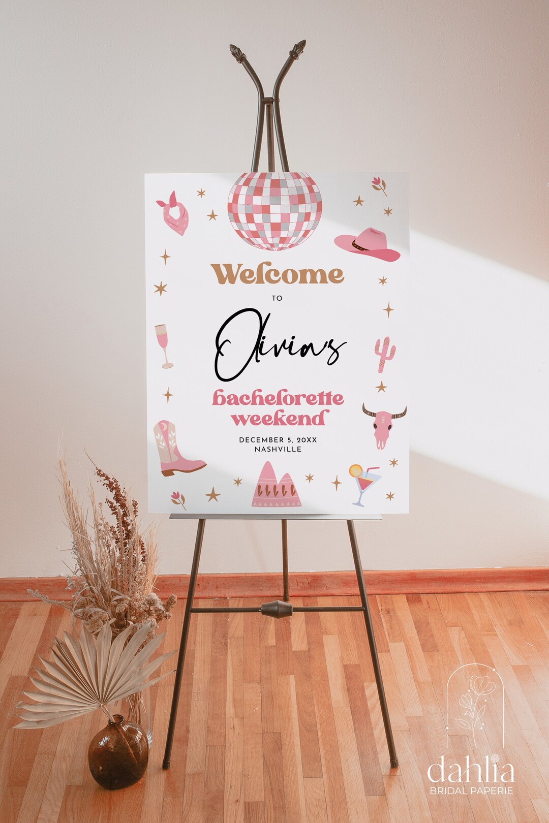 Nashville Bachelorette Weekend Welcome Sign Template, Bach Party ...