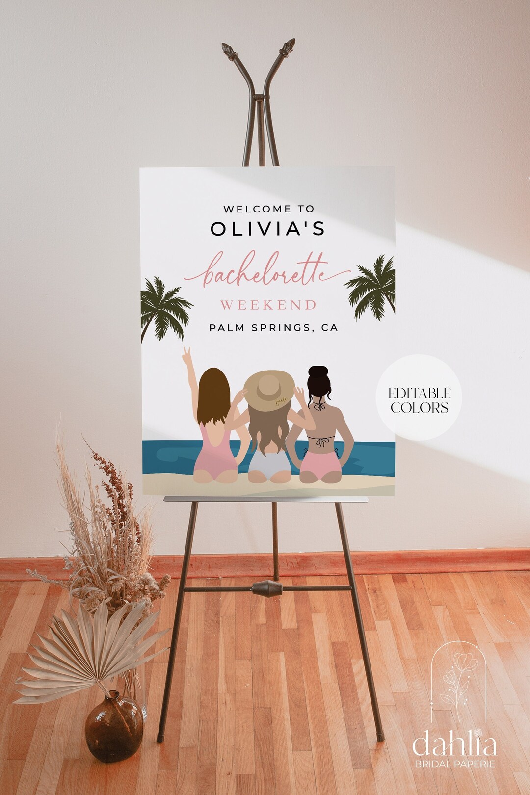 Beach Bachelorette Weekend Welcome Sign Template, Tropical Bachelorette ...