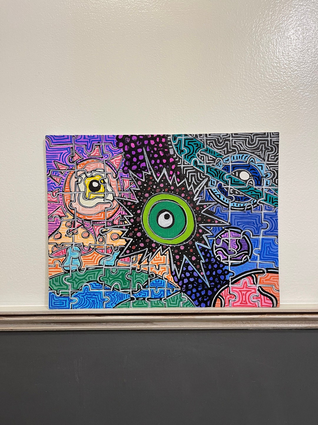 Original Trippy Painting Canvas Wall Art - Etsy