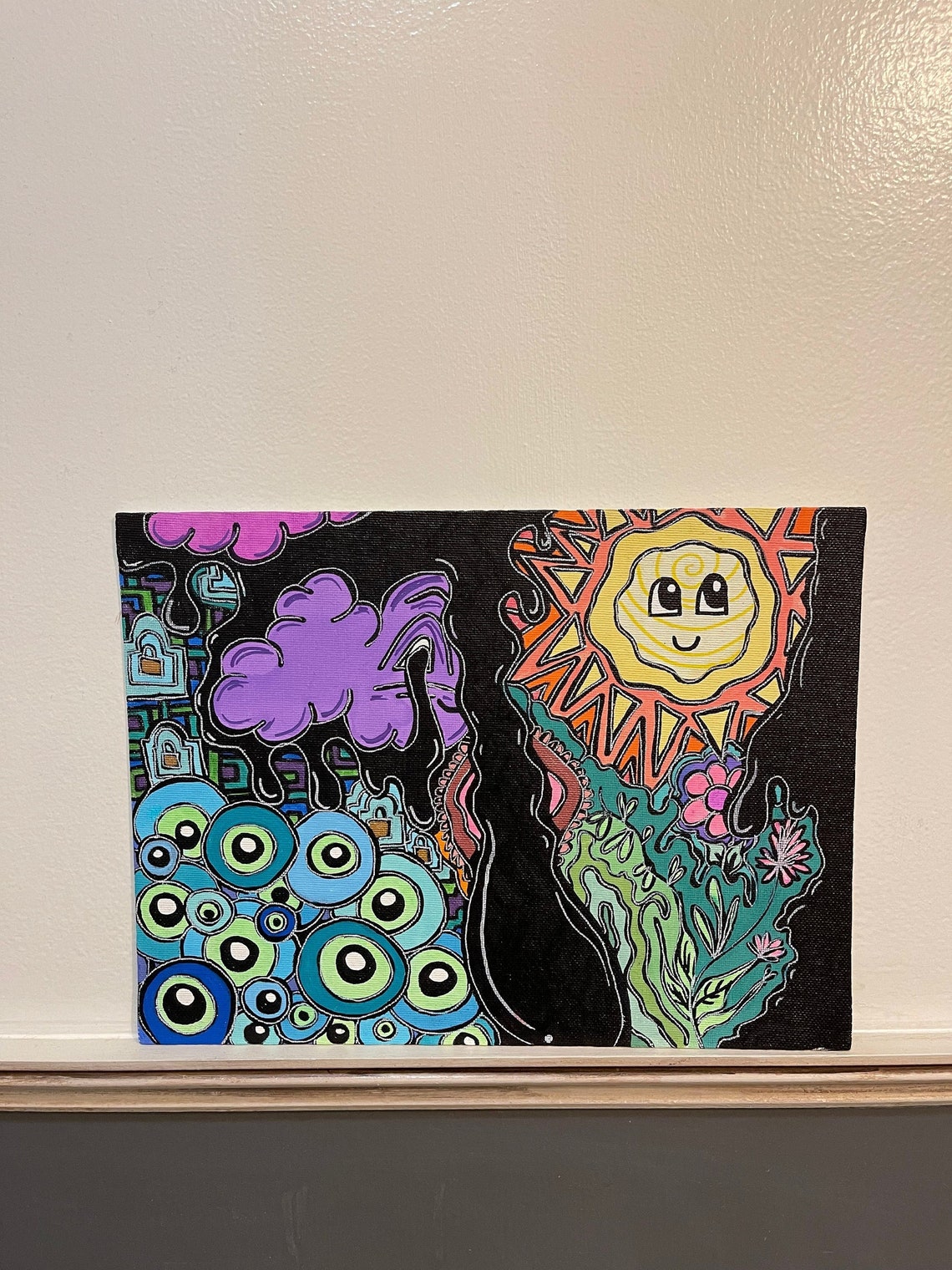 Original Trippy Painting Canvas Wall Art - Etsy