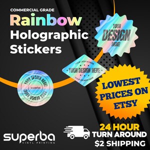 Custom Holographic Vinyl Stickers Print on Demand Holographic Stickers ...