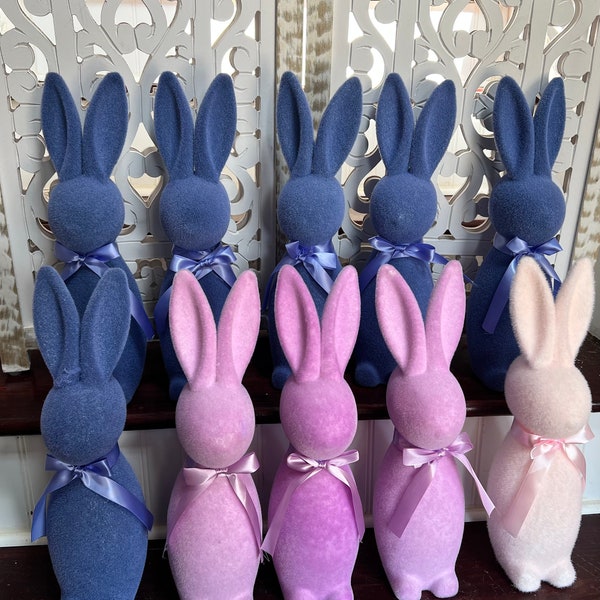 Flocked Bunny - Etsy