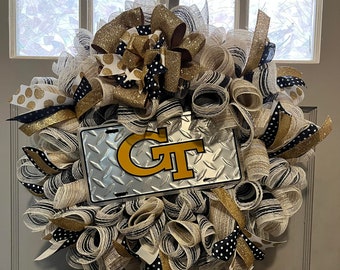 Georgia Tech Wreath - Etsy