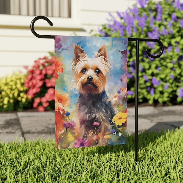 Yorkie Garden Flag - Etsy
