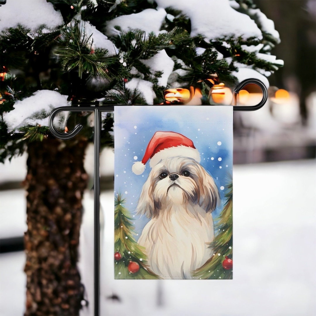 Shih Tzu Holiday Garden Flag Shihtzu Mom Gifts Holiday Dog Lover Decor ...