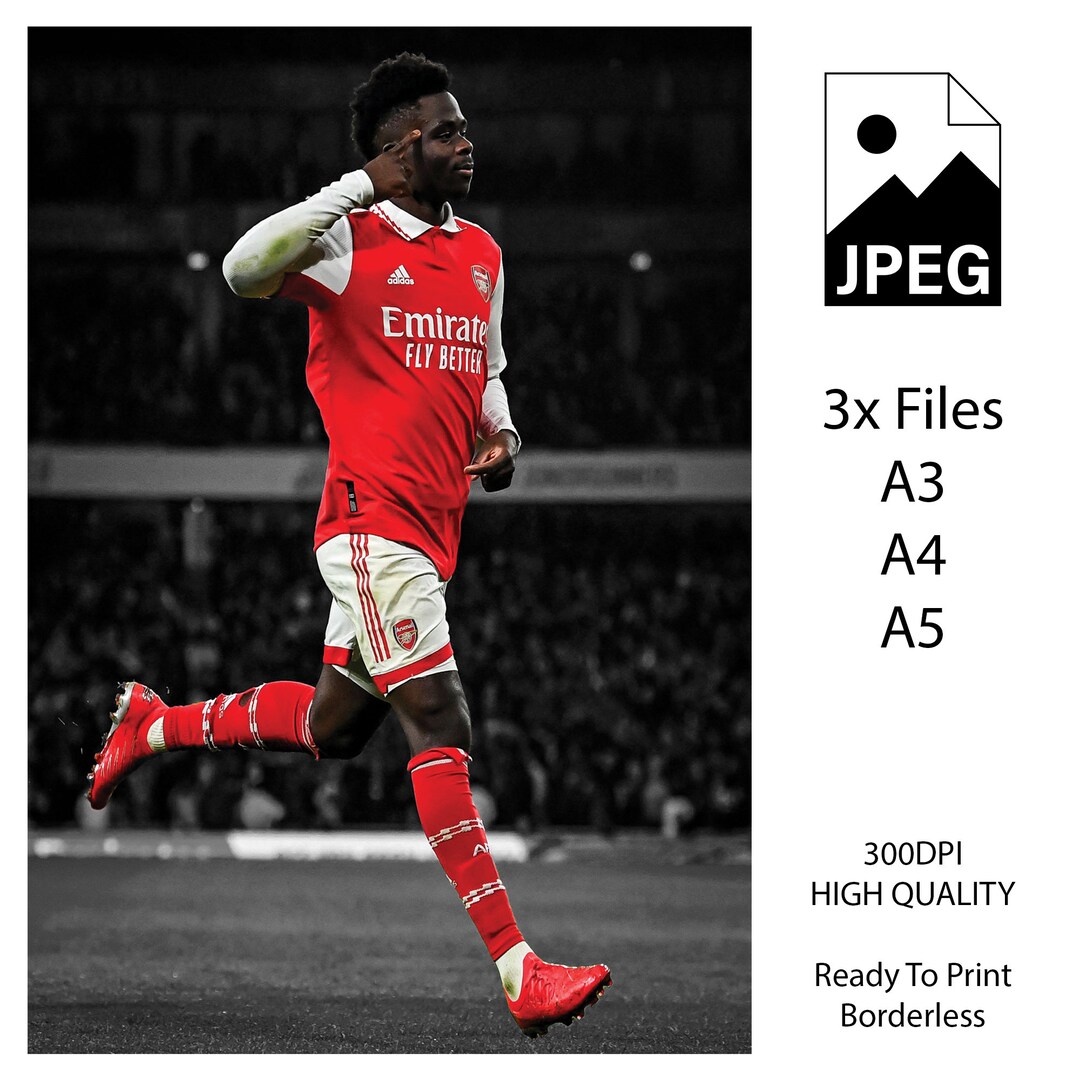 Digital Download, Ready to Print, Printable Wall Art, Bukayo Saka ...