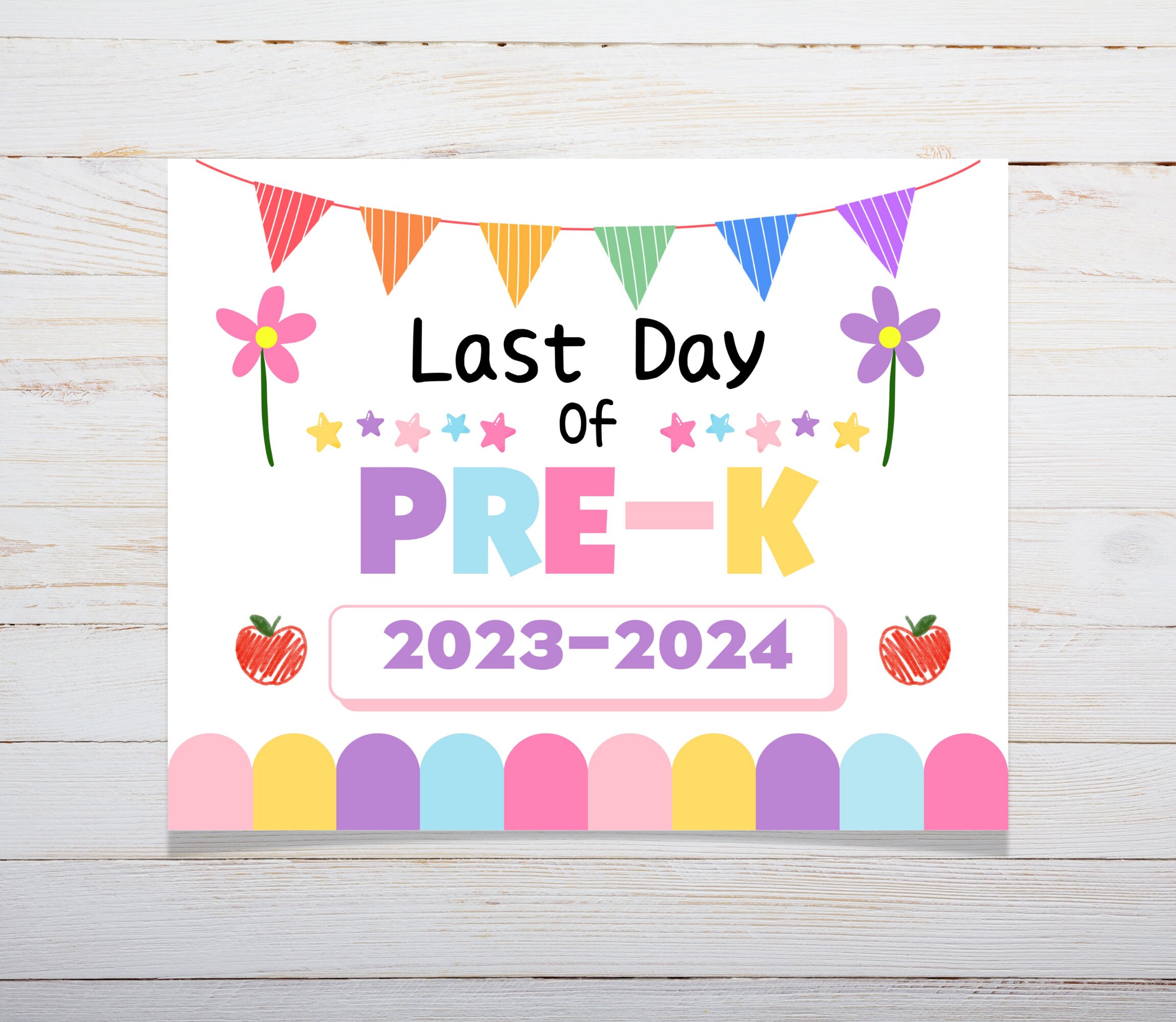 Last Day of School Sign, Printable Last Day of Pre-k Signs School ...