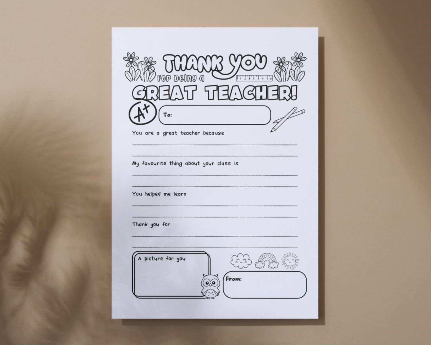 Teacher Appreciation Printable Week Gift, Thank You Teacher Gifts ...