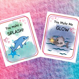 Sea Creature Valentine's Day Printable Cards – Full Color With ...