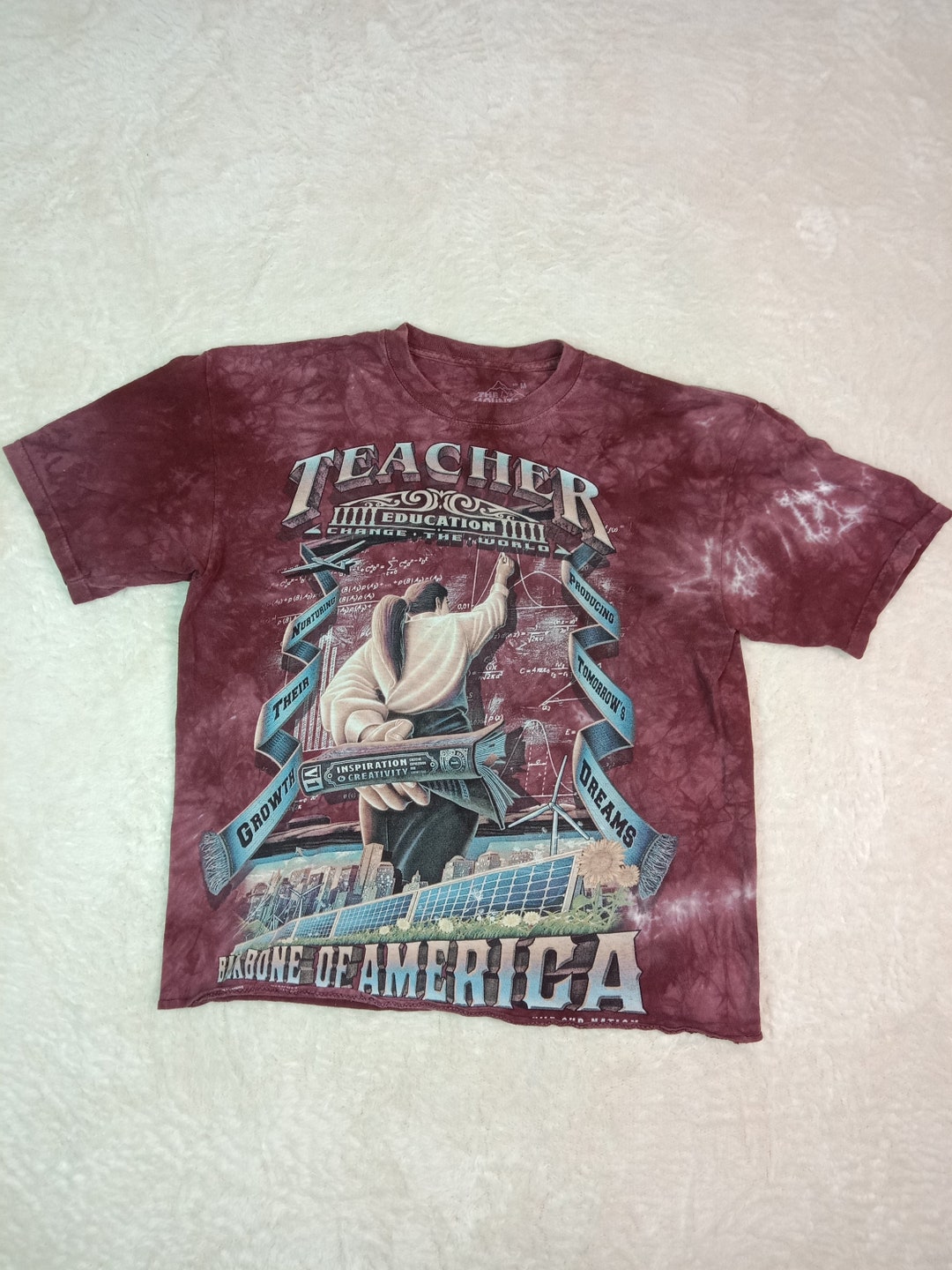 The Mountain Teacher Backbone of America Tie Dye Cropped T Shirt - Etsy
