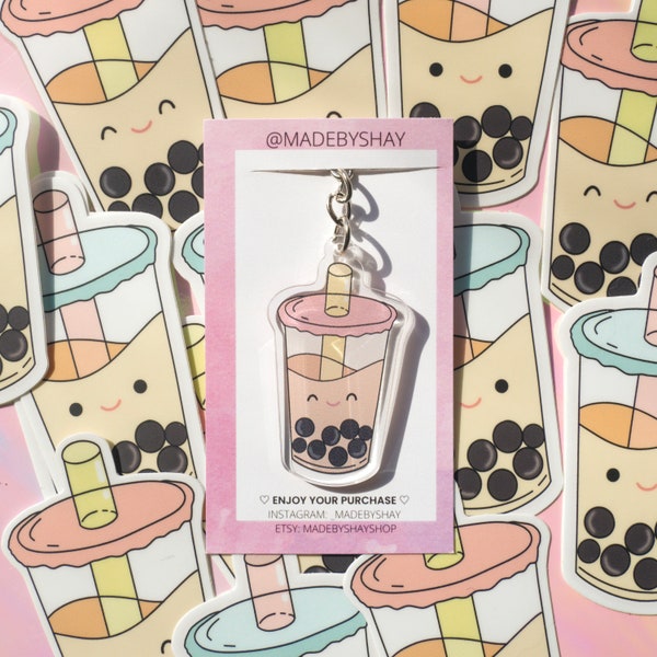 Boba Tea Keychain - Etsy