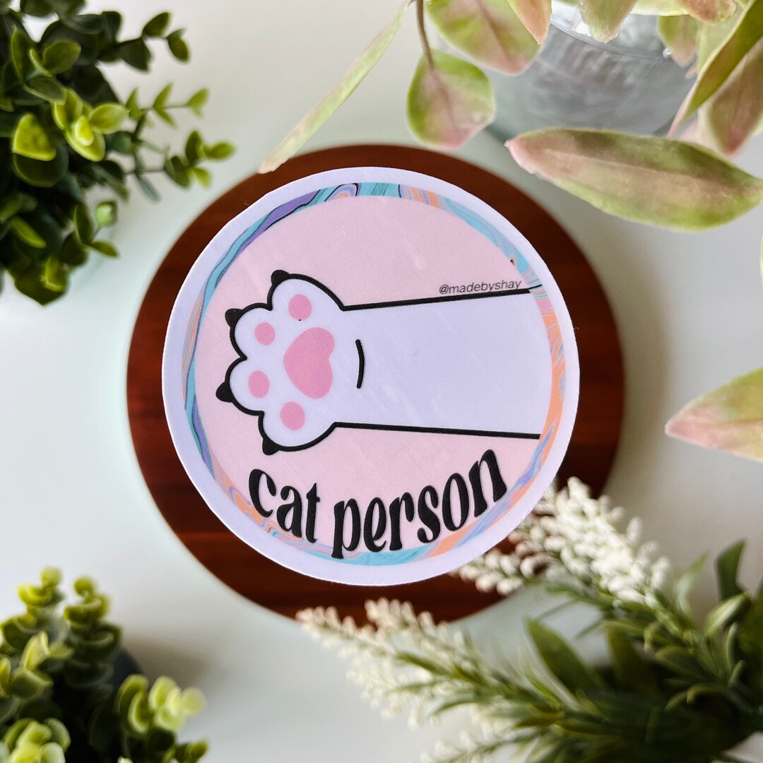 Cat Person Sticker Water Resistant Vinyl Sticker Aesthetic Sticker ...