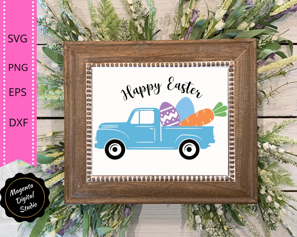 Vintage Easter Truck SVG Egg Svg Easter EGGS Carrot Svg | Etsy