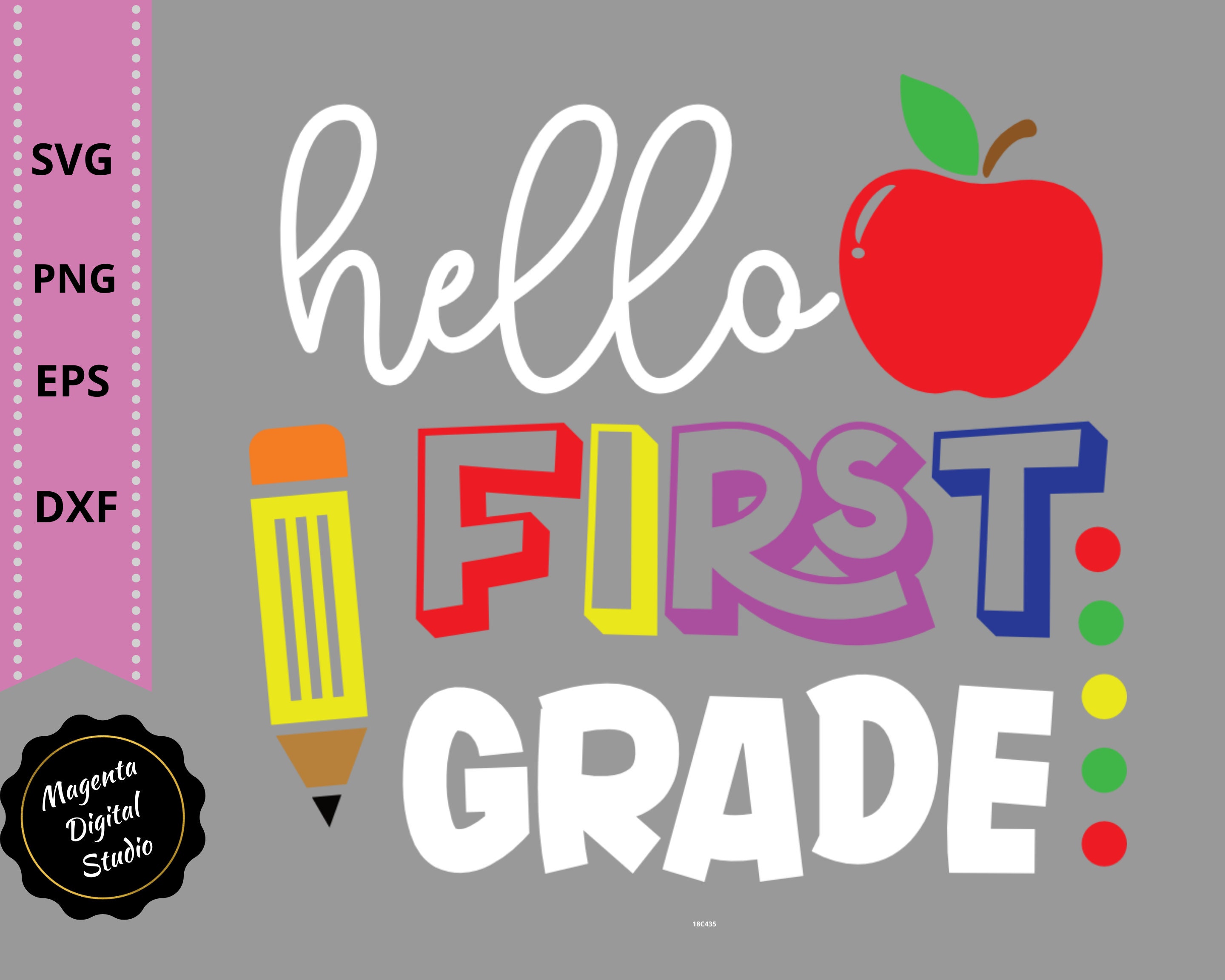 Hello First Grade SVG Back to School Svg Teacher SVG - Etsy