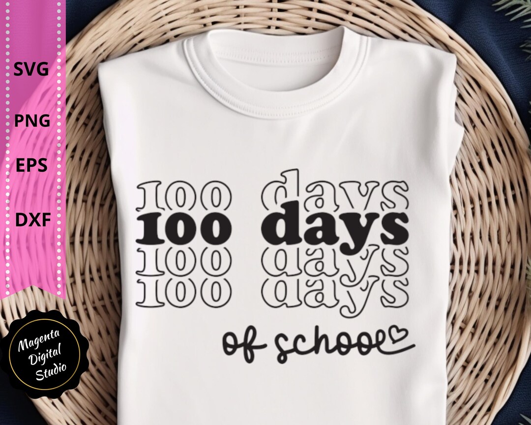 100 Days of School SVG Cut File: Cricut, Silhouette (digital Download ...