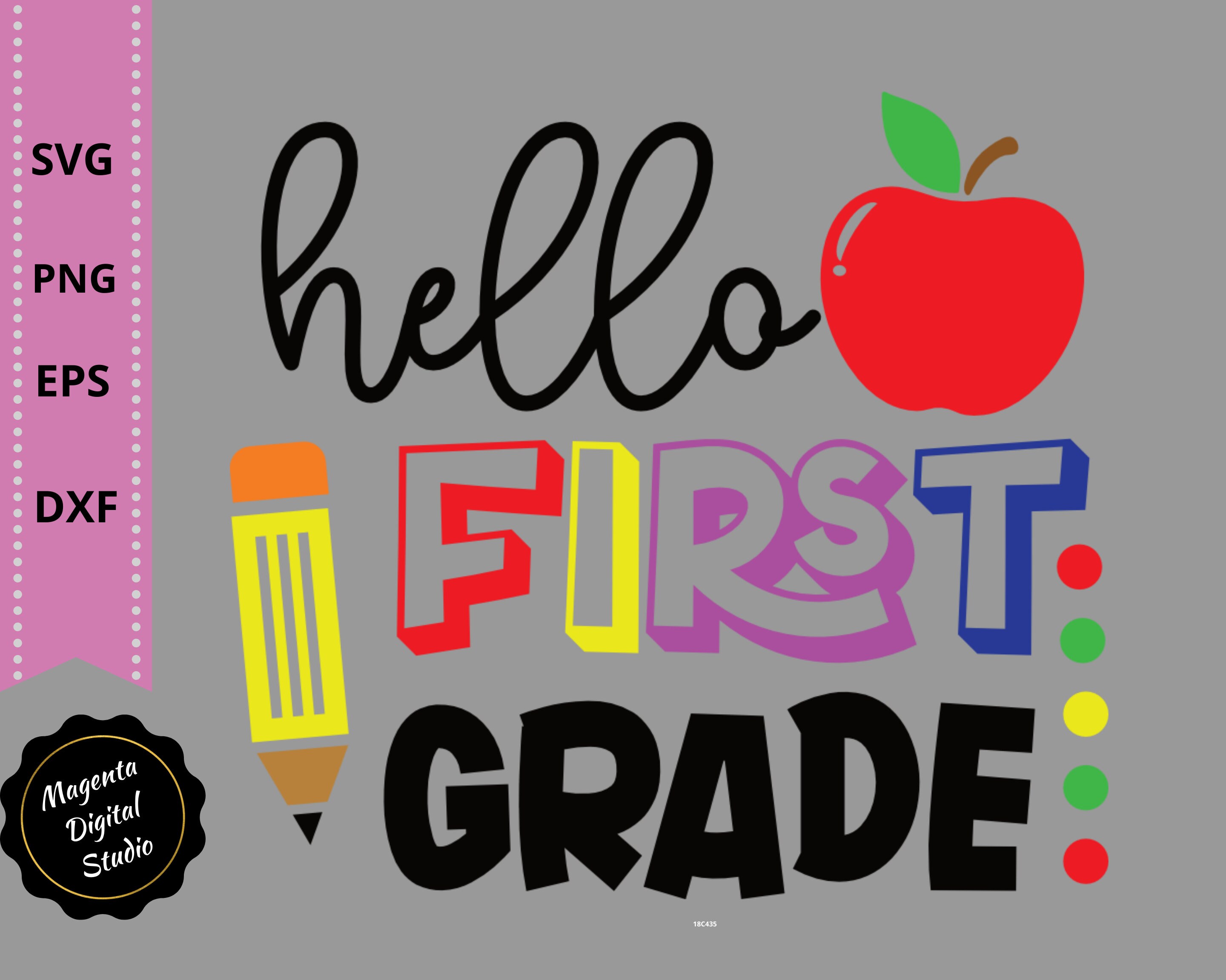 Hello First Grade SVG Back to School Svg Teacher SVG - Etsy