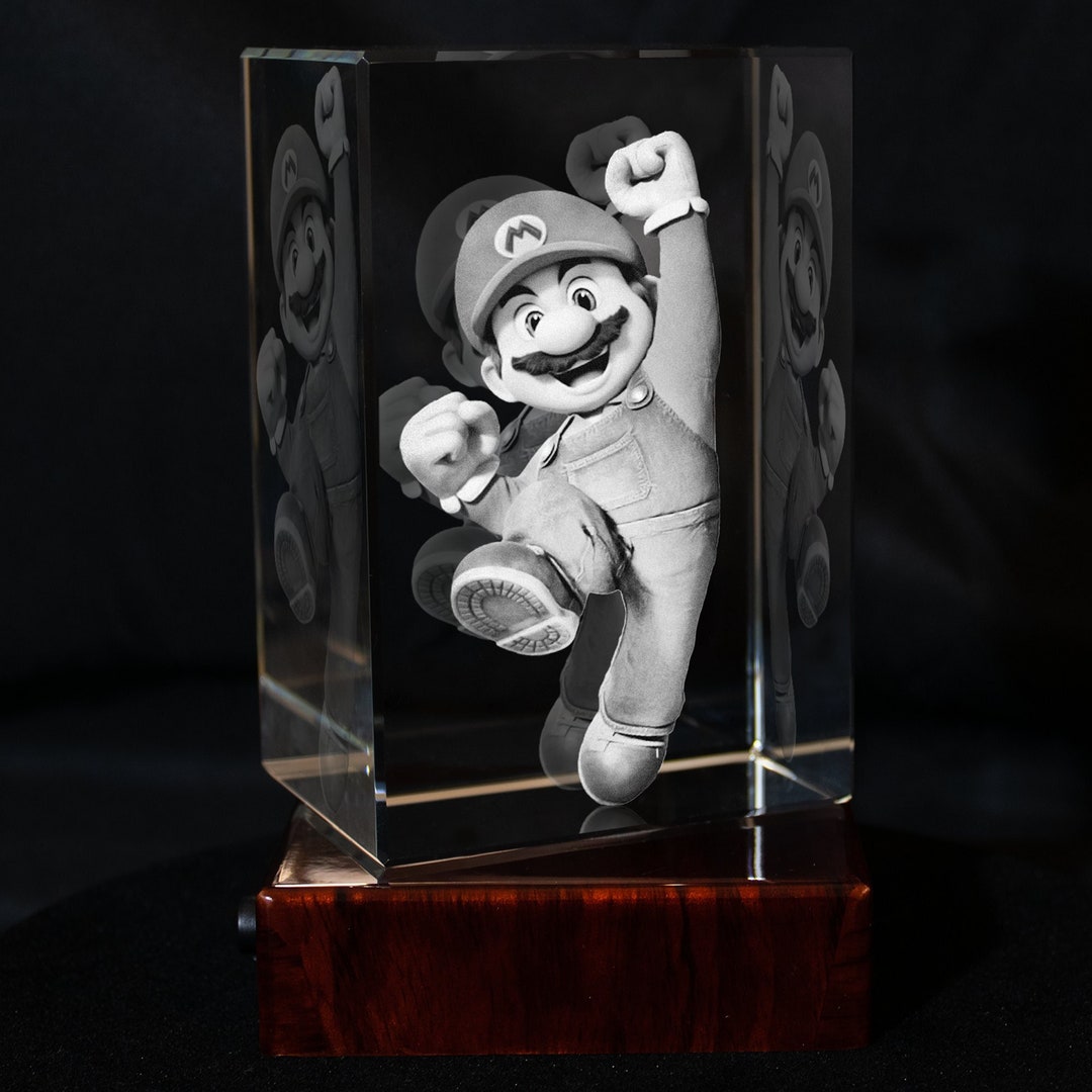Mario 3D Photo Crystal, Gamer Gift, Super Mario Bros, Gift for Him ...