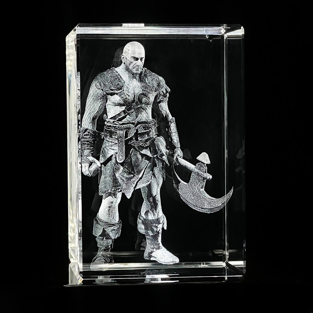 Barbarian 3D Photo Crystal, Gamer Gift, RPG Lover, Diablo Artwork, Game ...