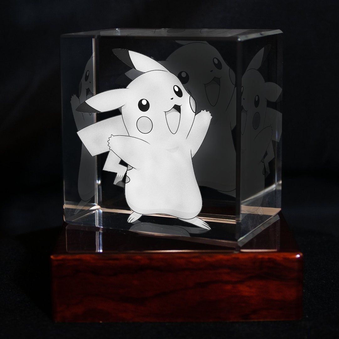 Pikachu 3D Photo Crystal, Gift for Her, Pokemon, Room Decor, Manga ...