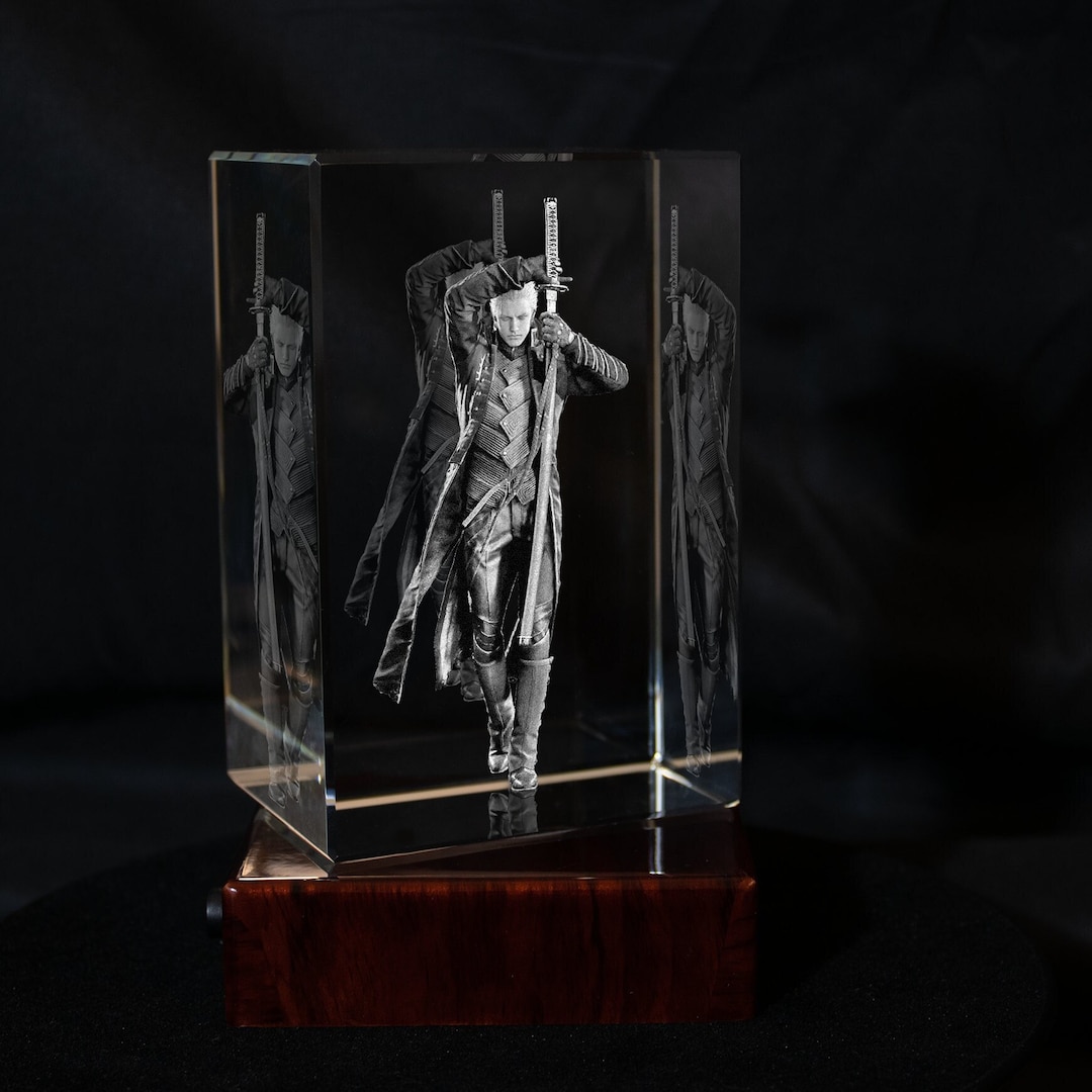 Vergil 3D Art, Gamer Gift, DMC Decor, Gifts for Him, Laser Etched ...