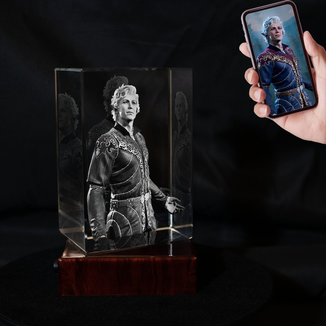 Baldur's Gate 3 Astarion Portrait, Gamer Gift, 3D Photo Crystal, Game ...