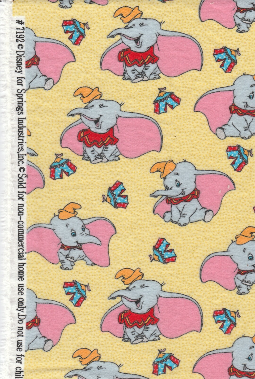 New Vintage DISNEY BABY DUMBO 100% Cotton Flannel Fabric - Etsy