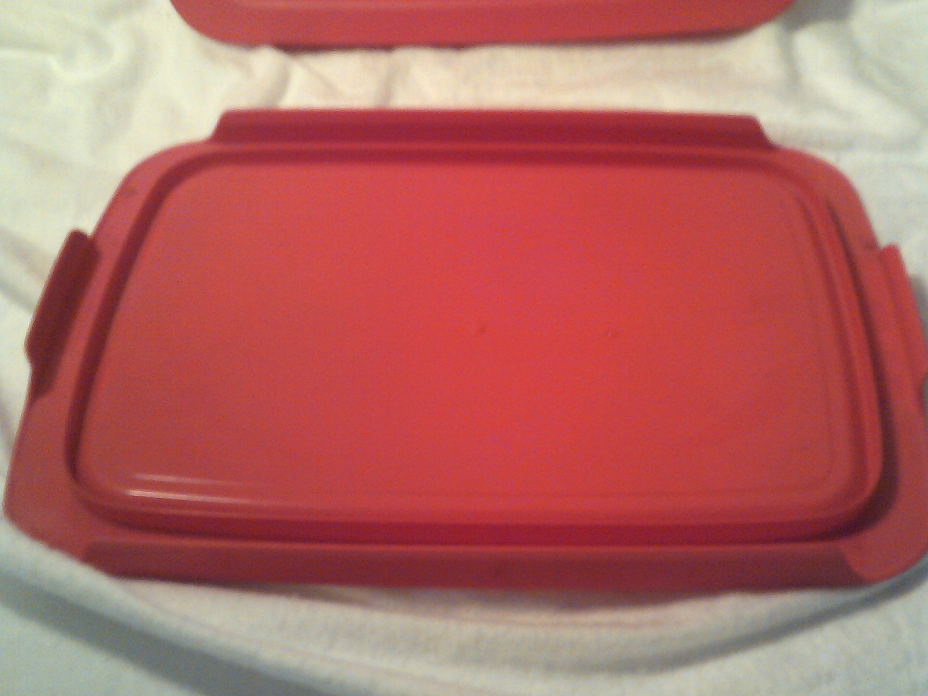 2 PYREX Easy Grab C 232 Red Plastic Replacement Storage LIDS Cover 7x ...