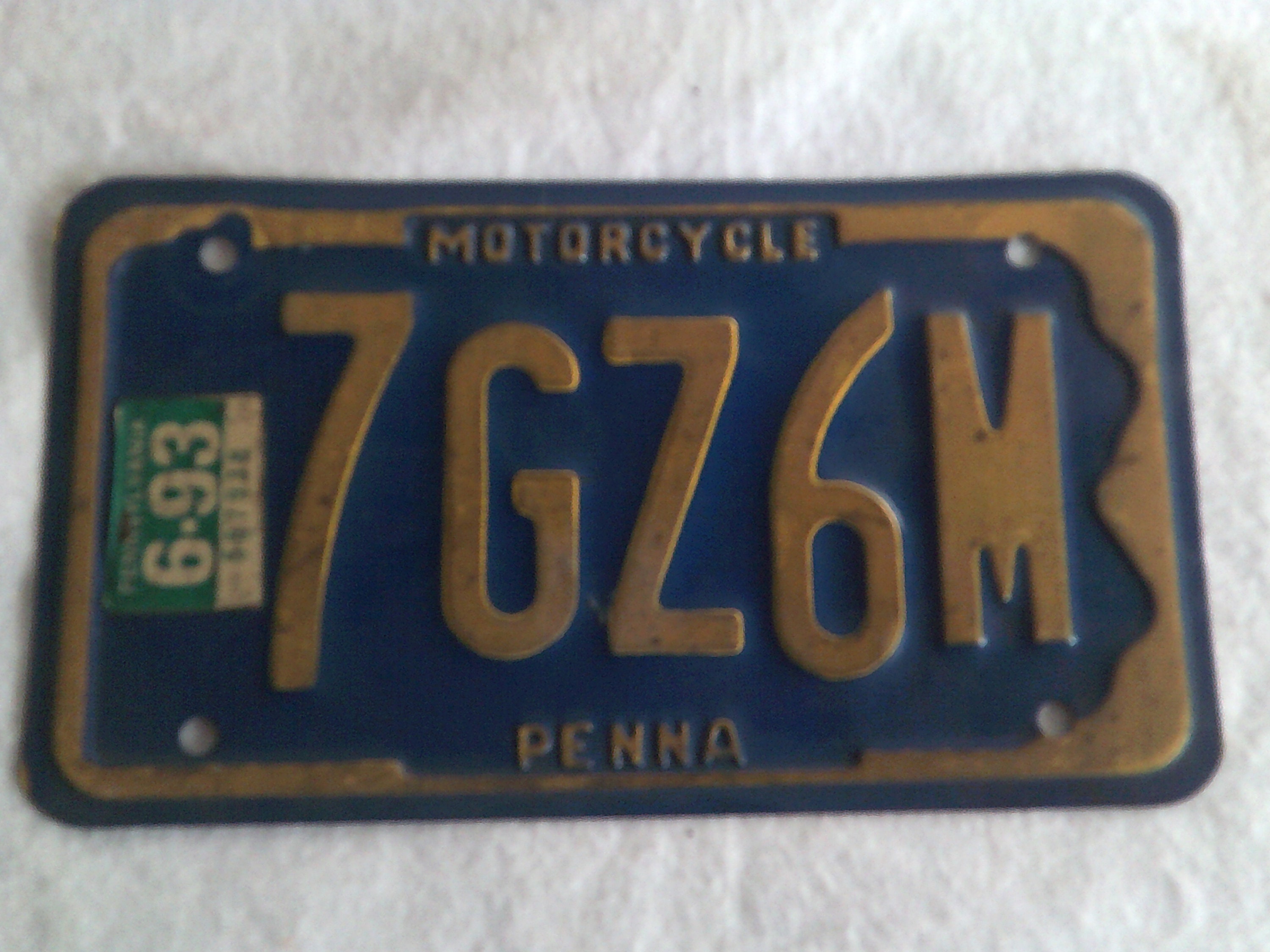 MOTORCYCLE PENNA PENNSYLVANIA Pa License Plate Vintage Antique - Etsy