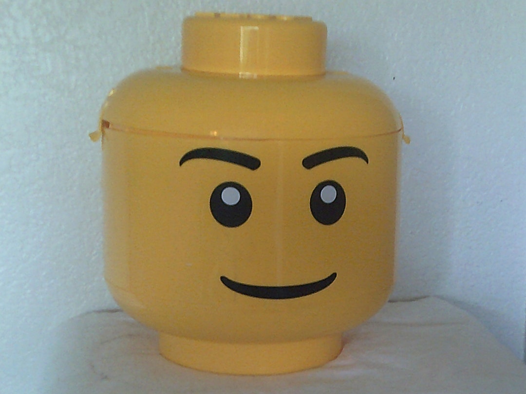 LEGO Extra LARGE Yellow HEAD Container Sort and Store Handle Lid & 2 ...