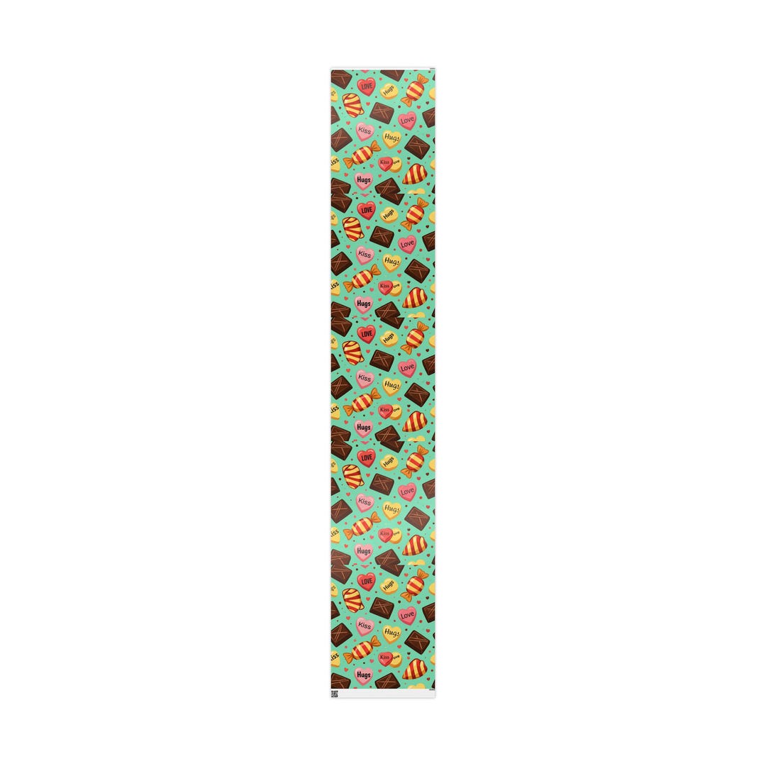 Candy Pattern Gift Wrap Roll Bright Sweets Wrapping Paper for Birthdays ...