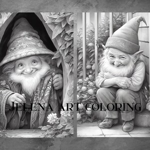 Gnomes Life Grayscale Coloring Book Adult. Whimsical World of - Etsy
