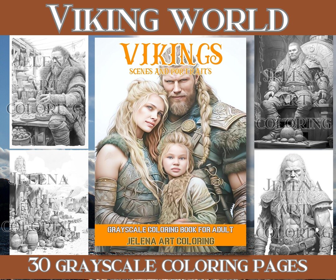 Viking Life Grayscale Coloring Book: 30 HD Pages (PDF Download) - Etsy