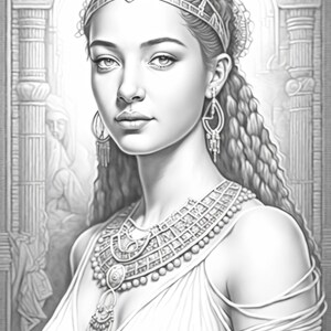 10x Beautiful Traditional Egyptian Women Grayscale Coloring Book Adult ...