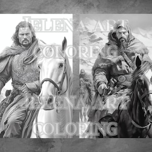 In the Footsteps of Genghis Khan 2, 20 Grayscale Coloring Book Adult ...