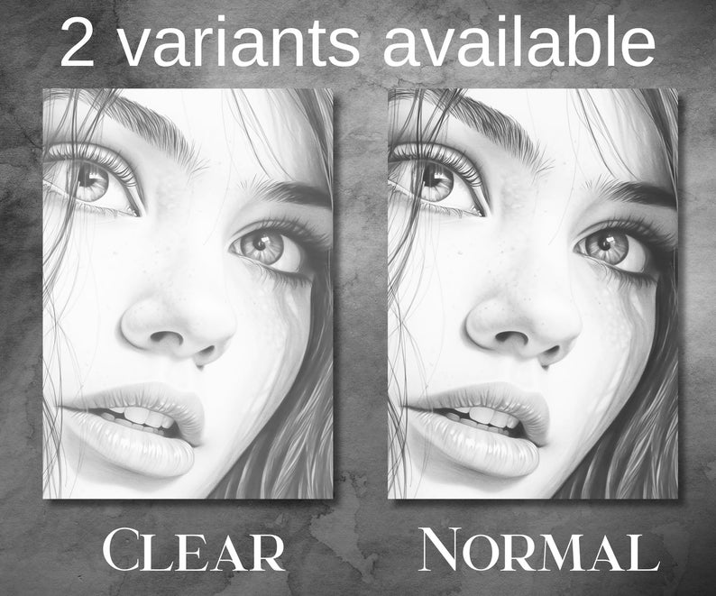 Instant Download Grayscale Coloring Pages for Women 30 - Etsy