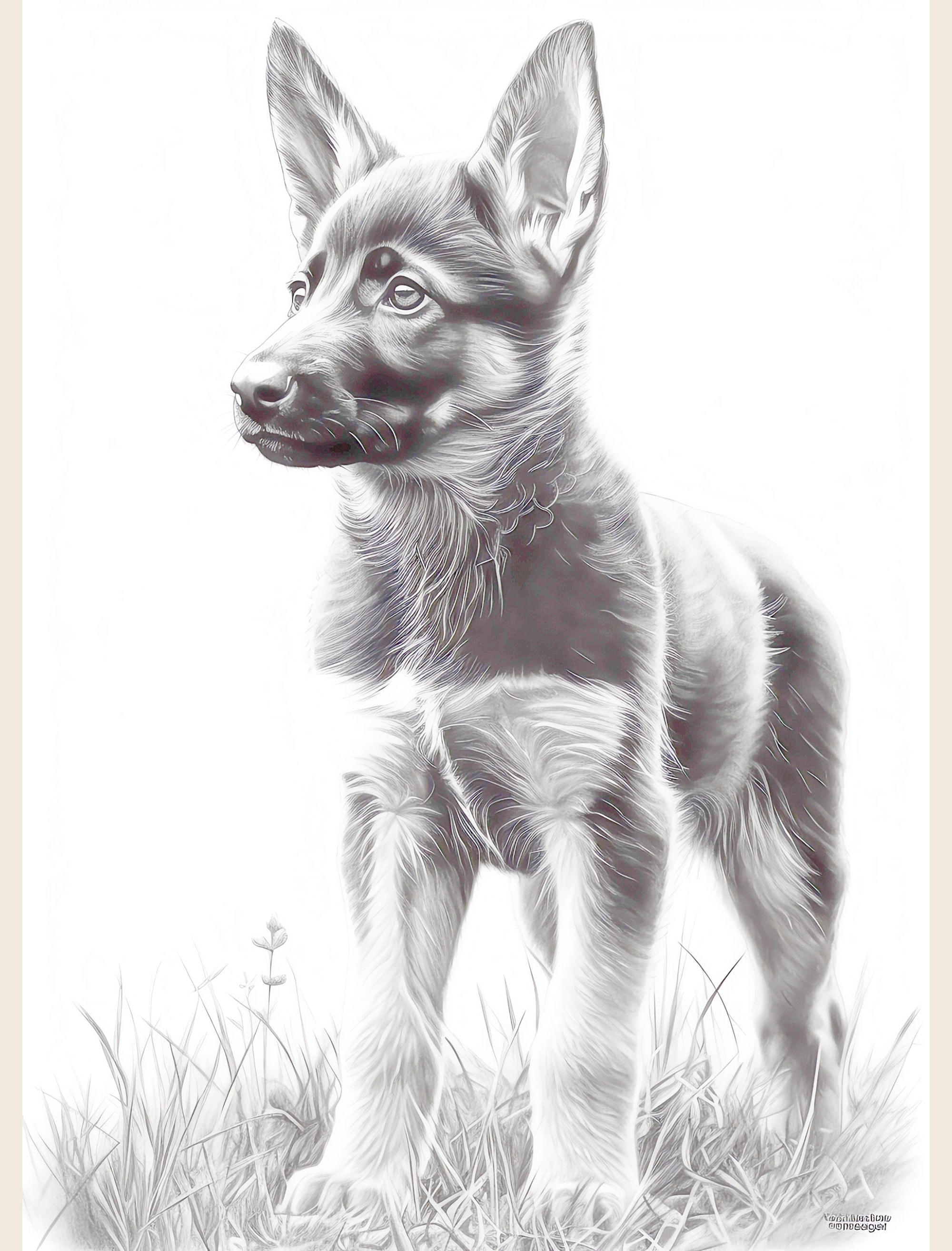 25 Cute Puppy Grayscale Coloring Pages Puppy Portrait HD 300 - Etsy